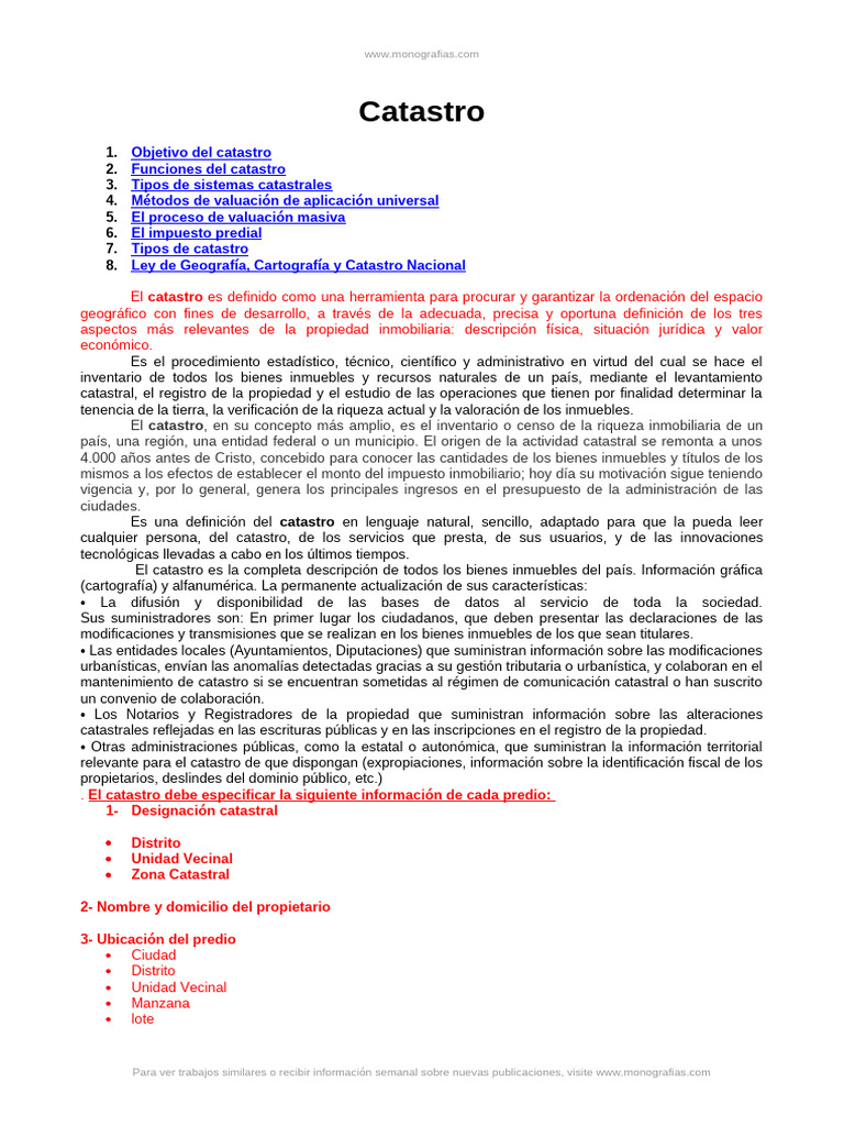 Guía Completa sobre el Catastro Inmobiliario | PDF | Valoración ...