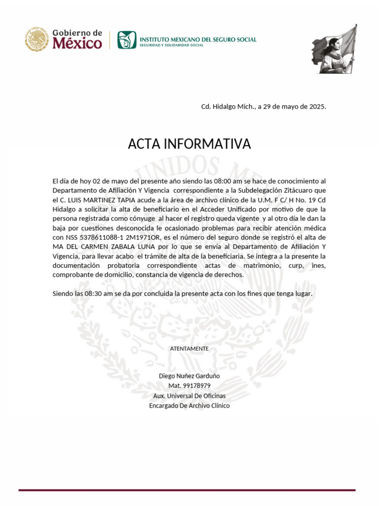 Acta Informativa | PDF