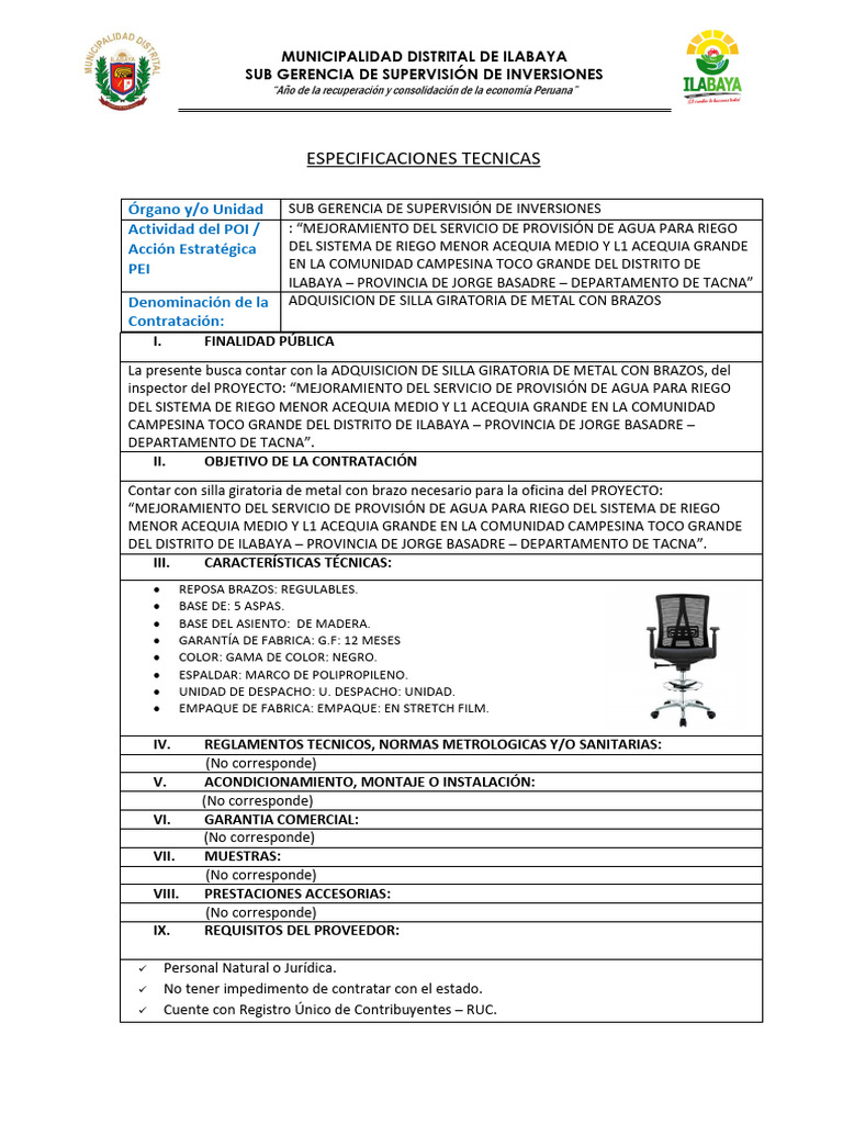 ANEXO 03- MODELO ESPECIFICACIONES TECNICAS OKI | PDF | Justicia | Crimen y violencia