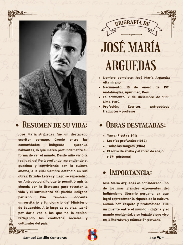 Biografía de José María Arguedas | PDF