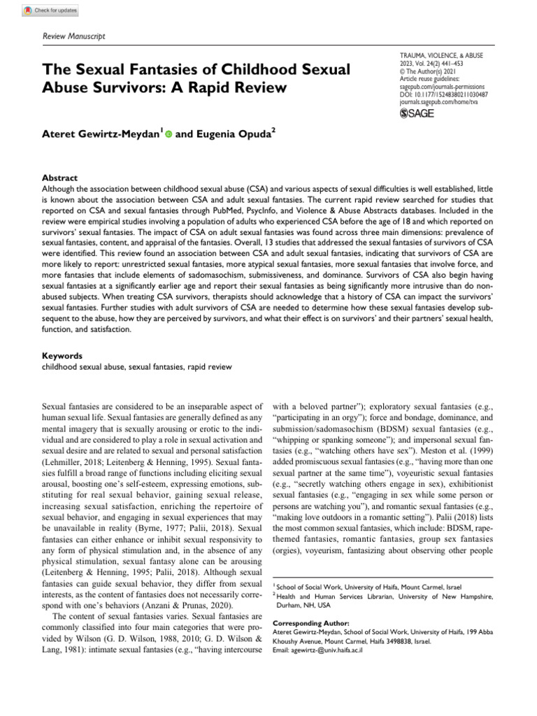 Gewirtz-meydan-And-opuda-2021-The Sexual Fantasies of Csa Survivors-A ...