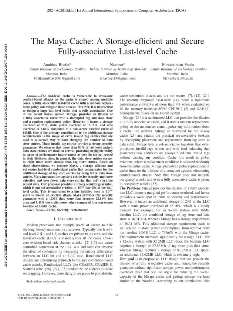 The Maya Cache A Storage-Efficient and Secure Fully-Associative Last ...
