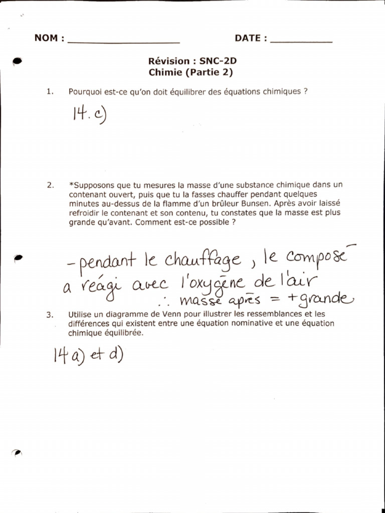 Corrigé 2D Chimie 2 | PDF