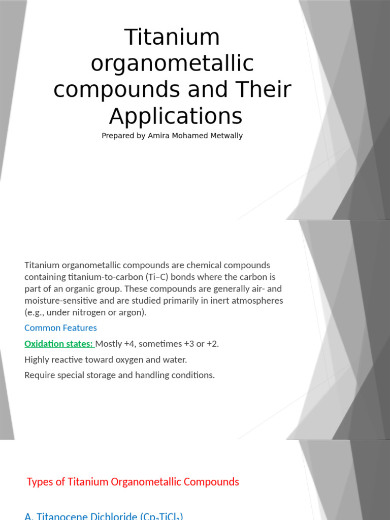 Titanium Organometallic Compounds and Their Applications | PDF | Alkene ...
