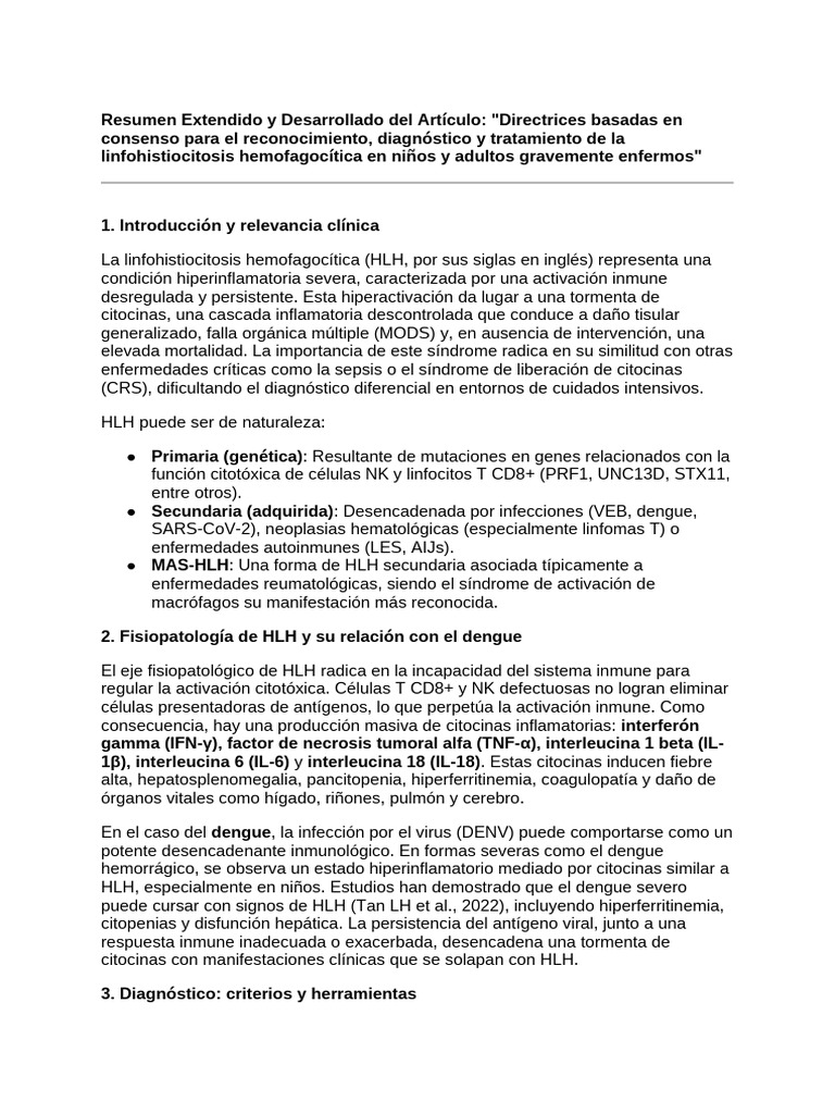 Histiocitosis Hemofagocítica | PDF | Citocina | Especialidades Medicas