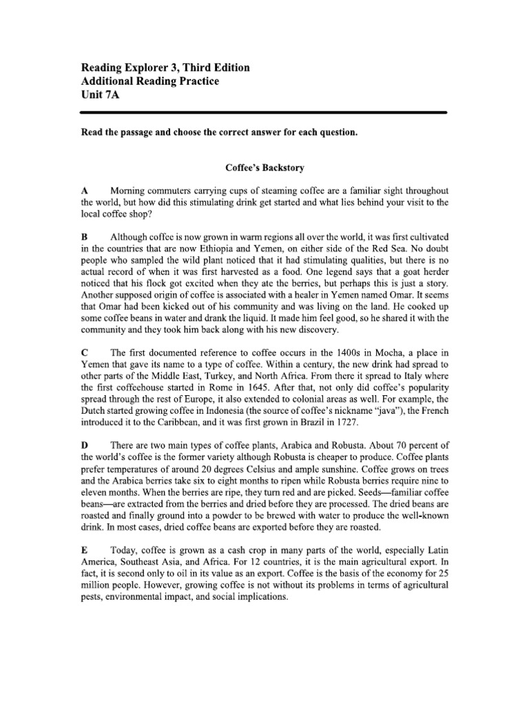 Unit 7 and 8 Reading Review | PDF