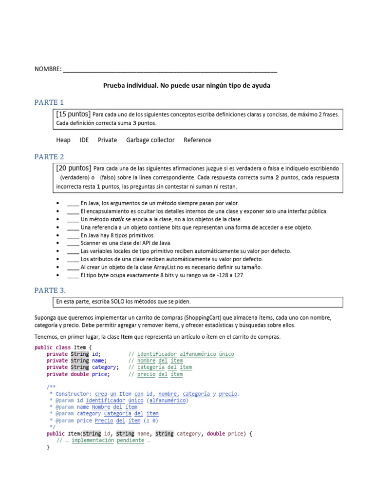 Examen de Programación II: Java y Estructuras | PDF | Java (lenguaje de ...