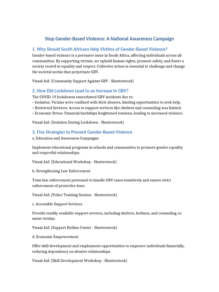 Stop GBV Campaign Document 2 | PDF