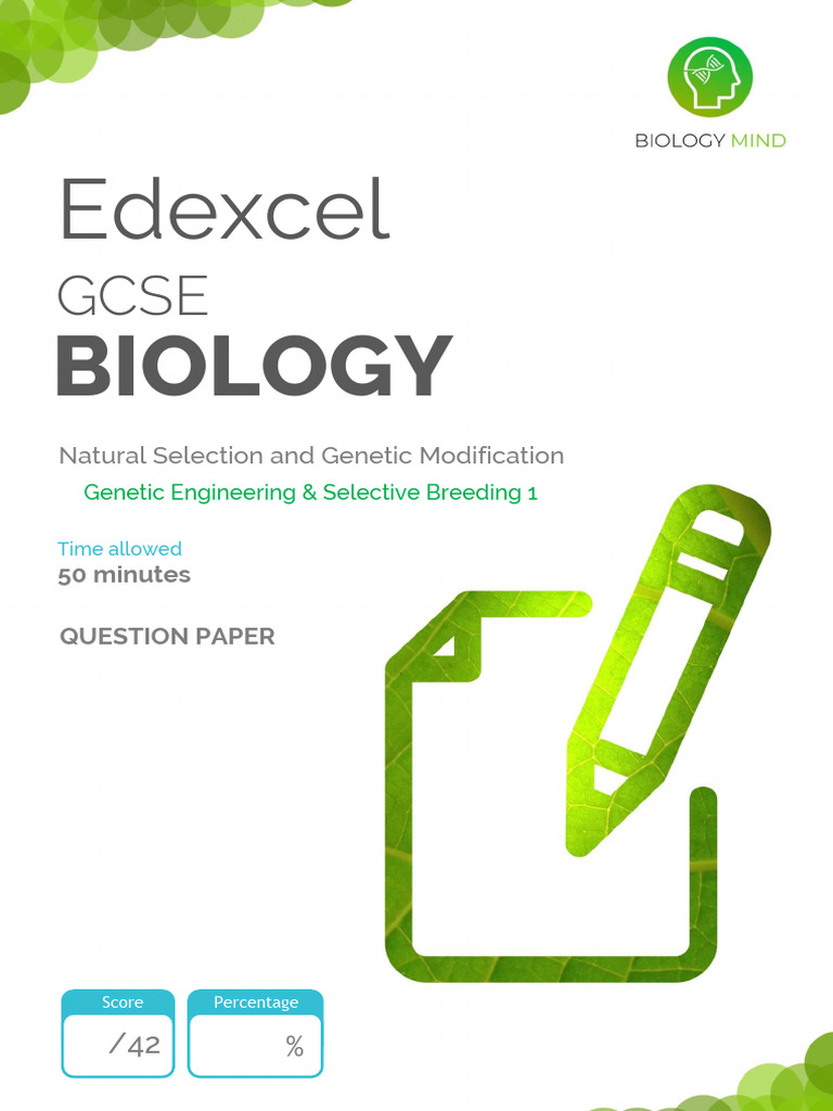 Genetic Engineering - Selective Breeding 1 QP | PDF | Herbicide | Genetics