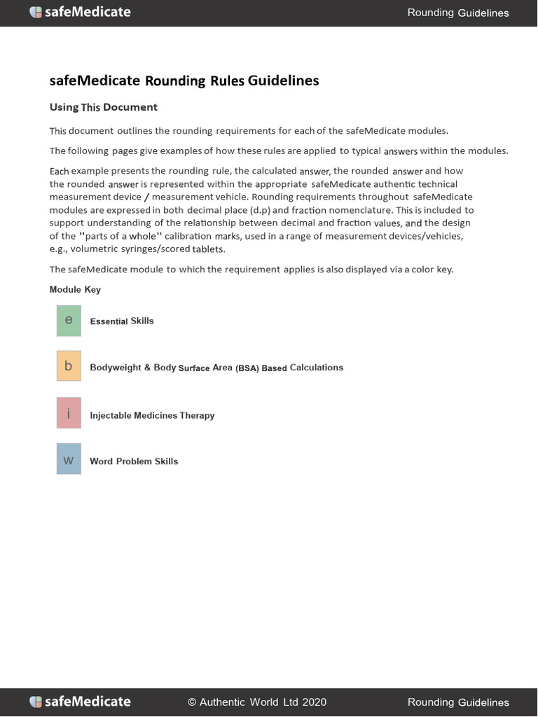 Safemedicate Rounding Rules | PDF | Significant Figures | Injection ...
