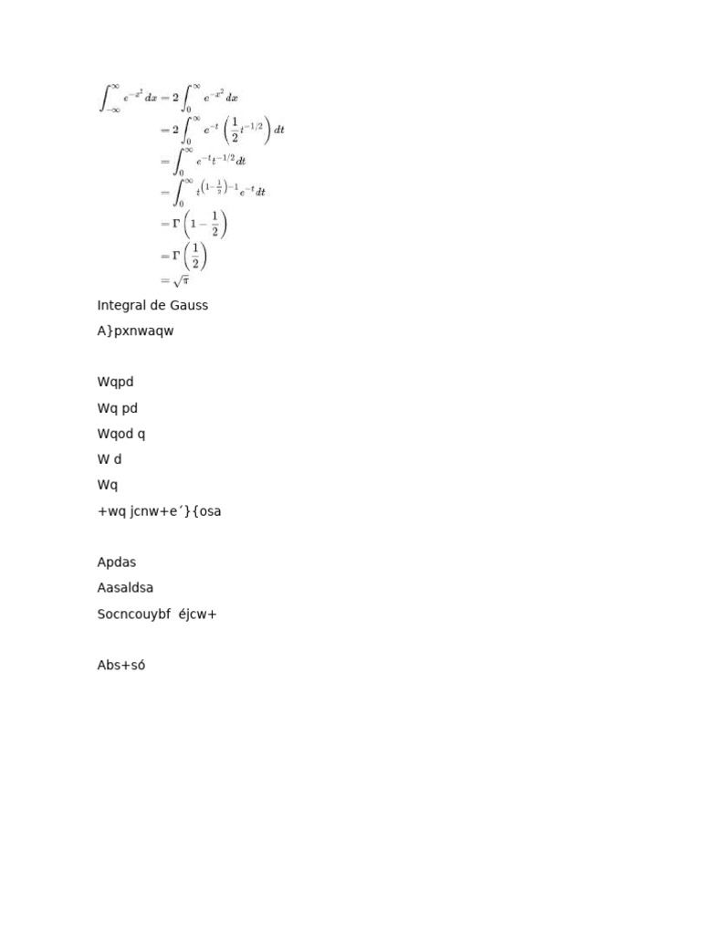 Integral de Gauss | PDF