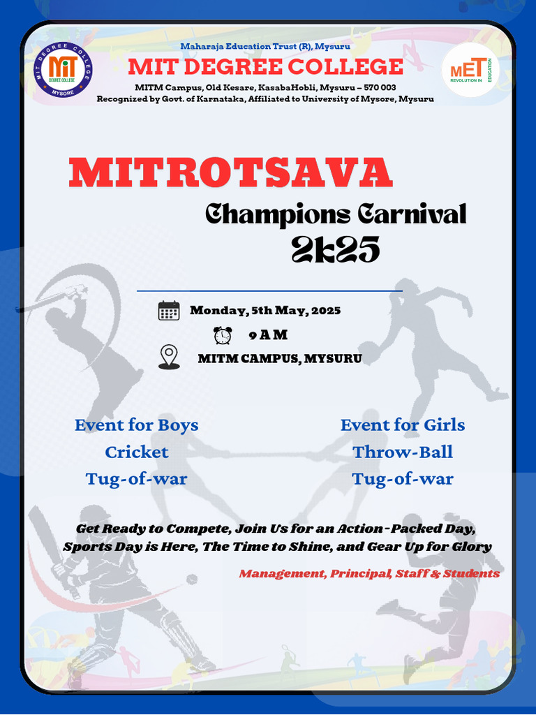 Mit Degree College: Champions Carnival | PDF