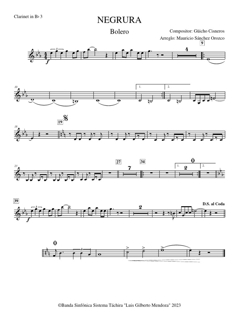 NEGRURA VOZx - Clarinet in BB 3 | PDF