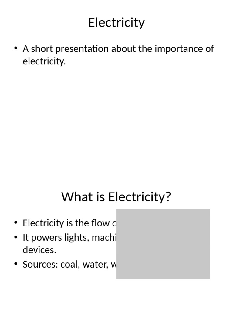 Electricity Presentation With Local Images | PDF