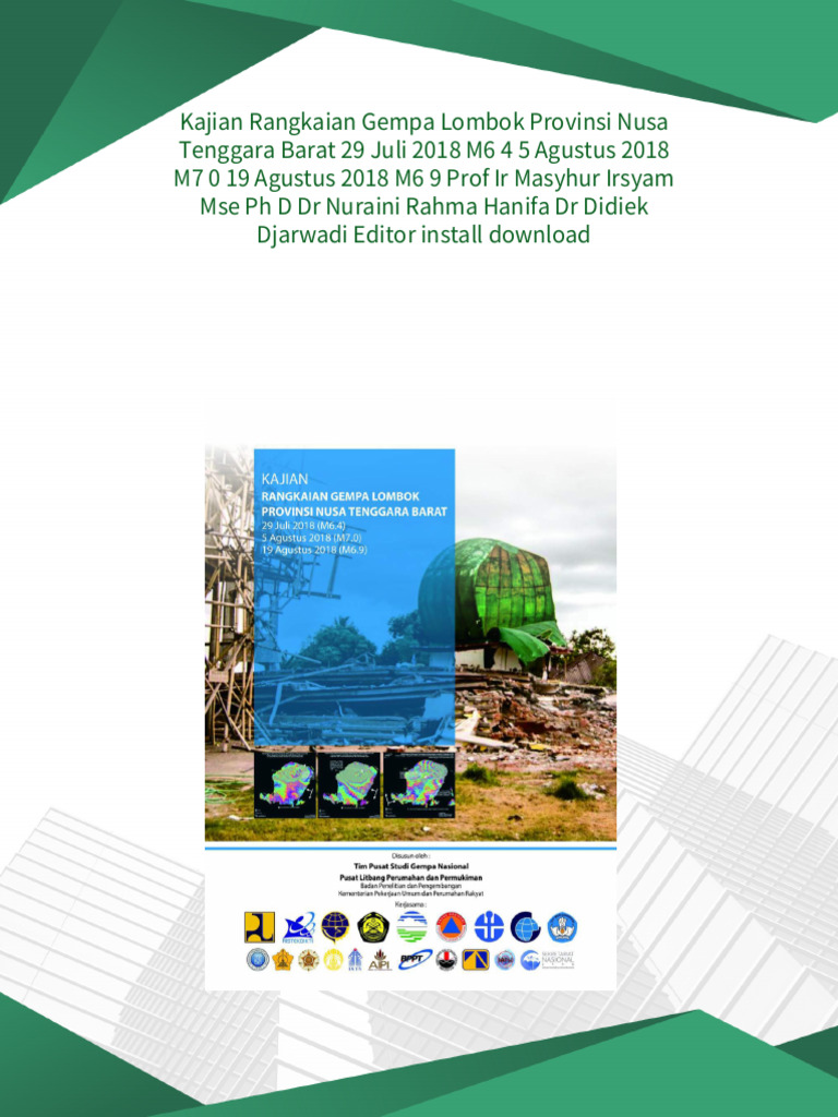 Kajian Rangkaian Gempa Lombok Provinsi Nusa Tenggara Barat 29 Juli 2018 M6 4 5 Agustus 2018 M7 0 ...