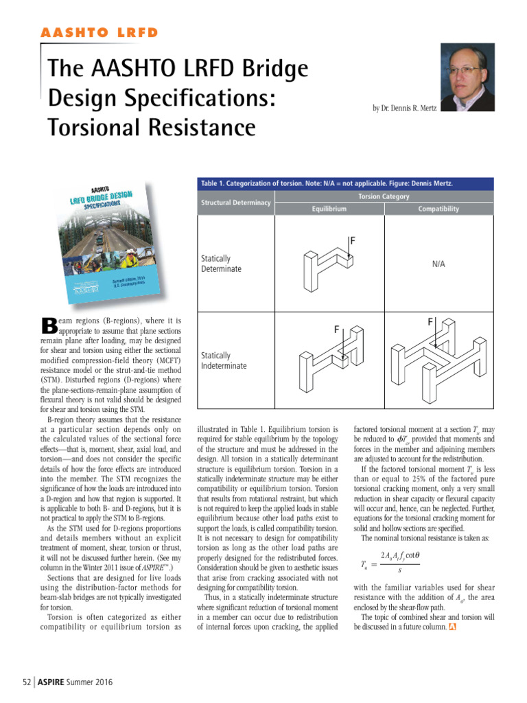 AASHTO LRFD Bridge Design Specifications-Torsional Resistance | PDF ...