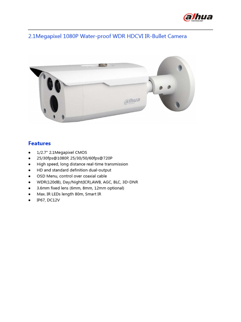 Camara externa dahua | PDF