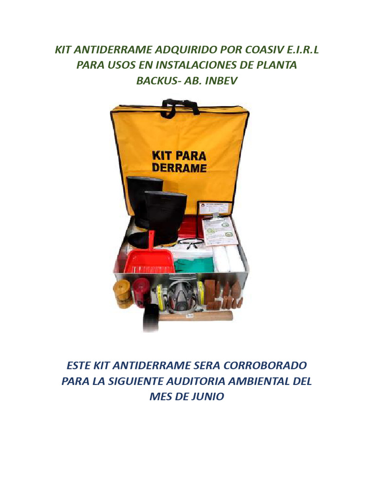 Kit Antiderrame Adquirido Por Coasiv | PDF