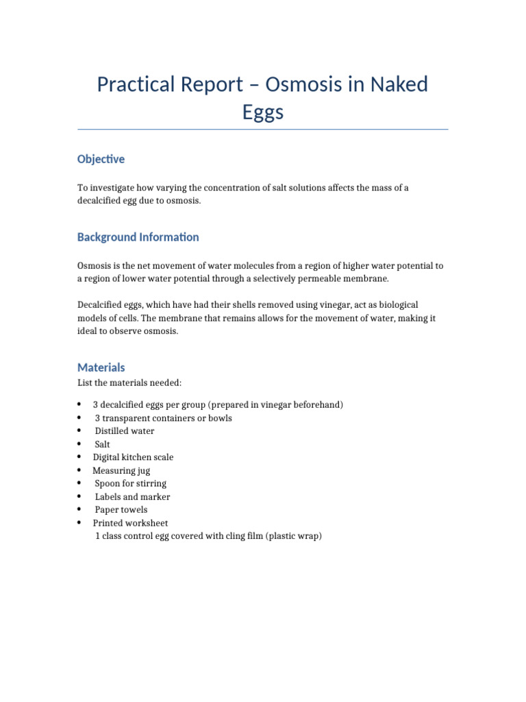 Osmosis_Egg_Experiment_Guide_Updated | PDF | Osmosis