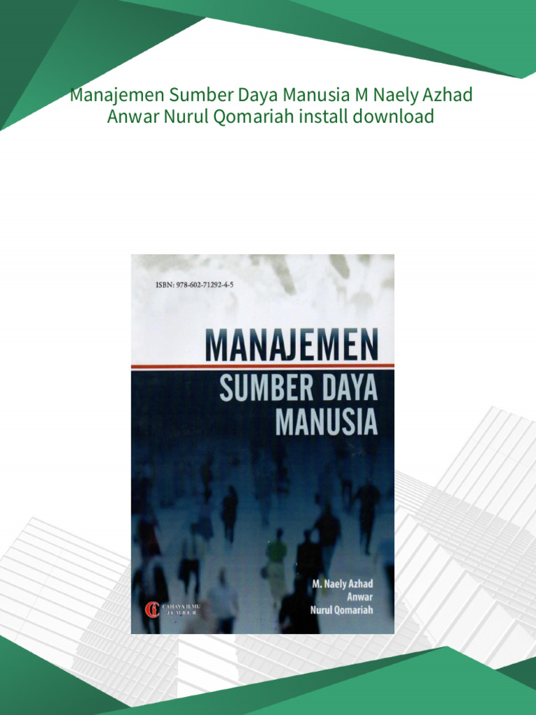Manajemen Sumber Daya Manusia M Naely Azhad Anwar Nurul Qomariah PDF Download | PDF | Project ...