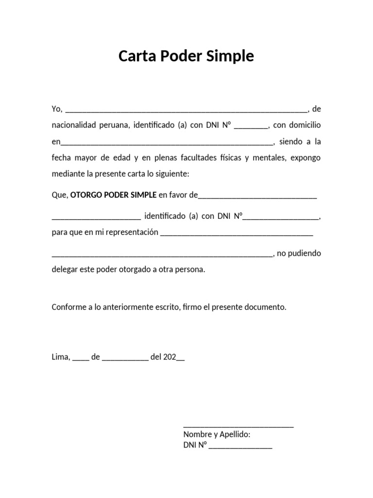 Carta Poder Simple PDF | PDF