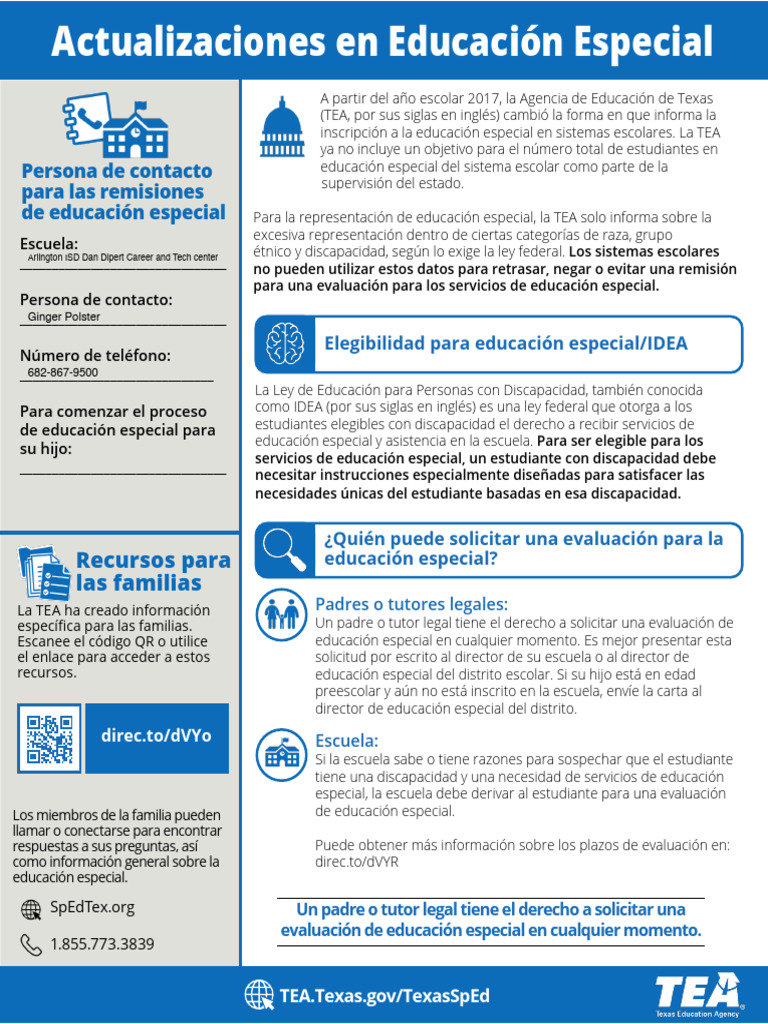 Arlington ISD Dan Dipert Career and Tech Center Spanish Flyer | PDF ...
