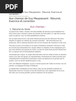 Fiche de lecture : Aux champs de Maupassant | PDF | Guy de Maupassant