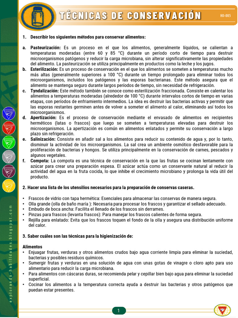 HD-Tecnicas de Conservacion | PDF | Alimentos