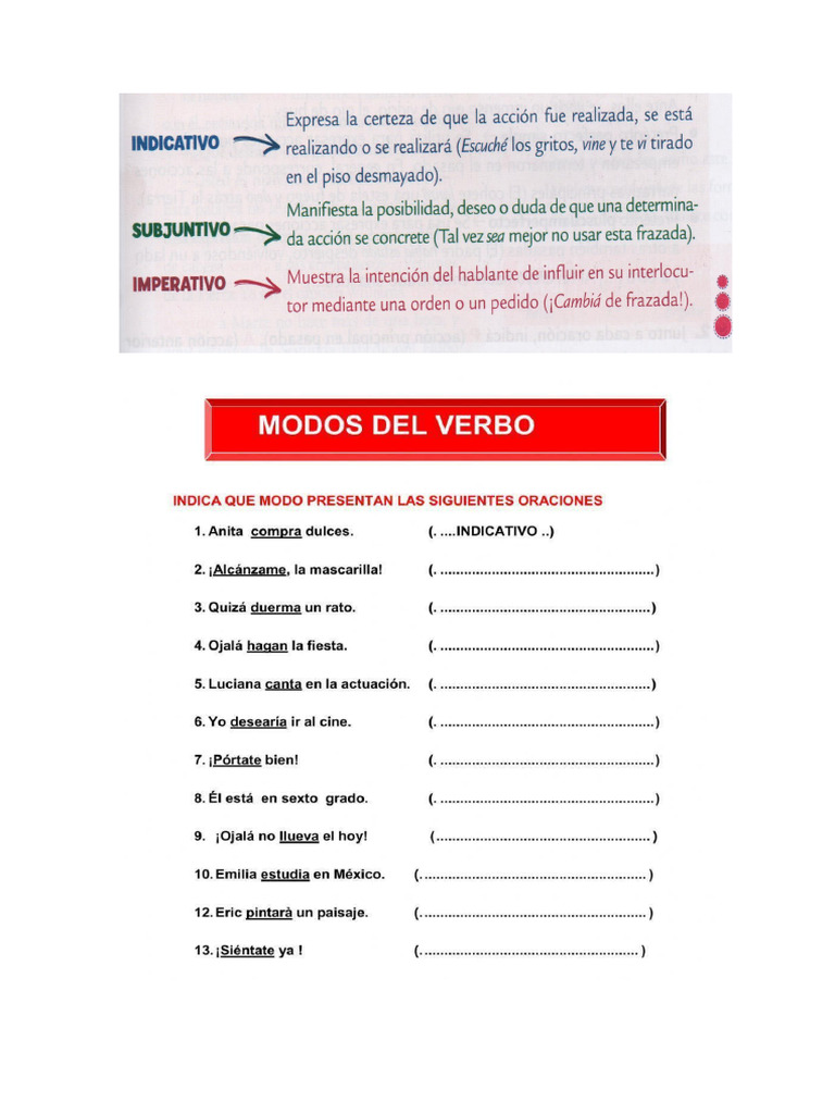 Modos Verbales | PDF