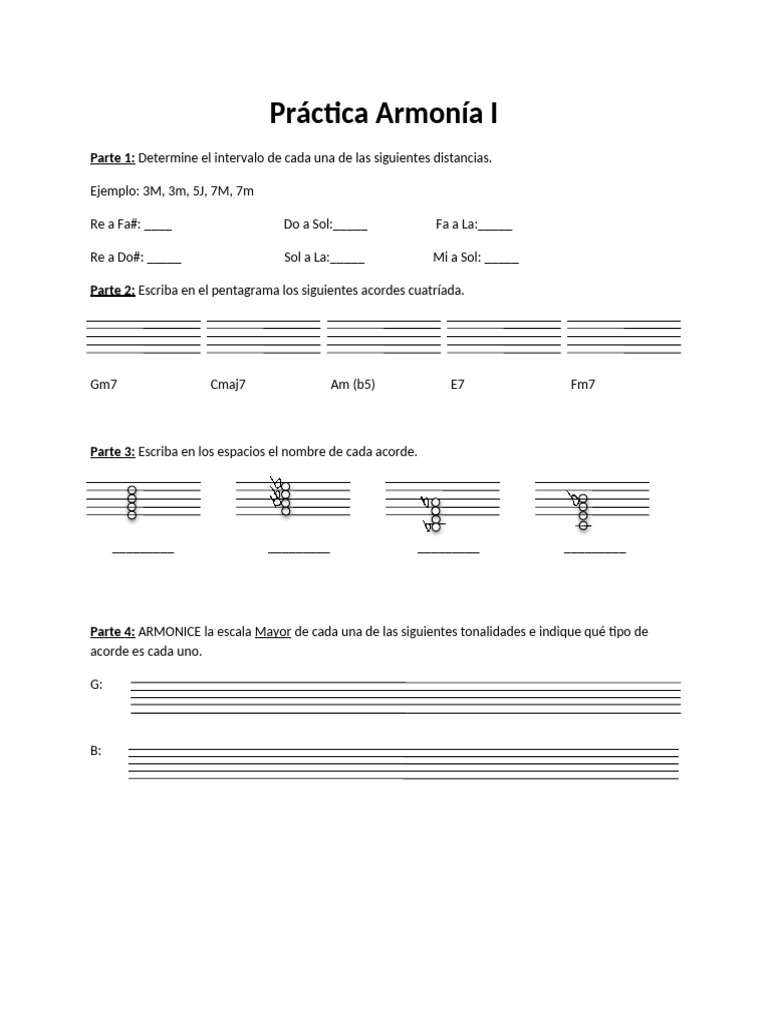 Práctica Parcial Armonía II 2025 | PDF