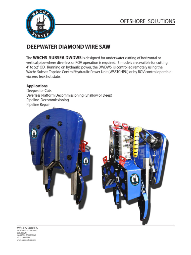 Deepwater Diamond Wire Saw Overview | PDF