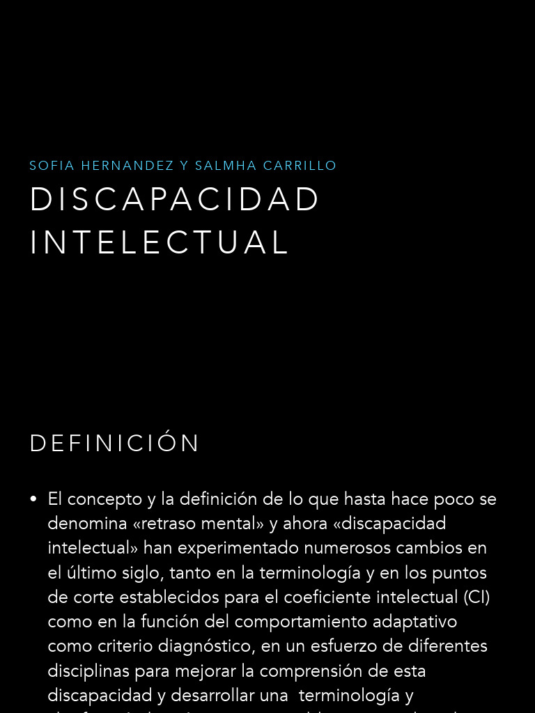 Definición y Clasificación de Discapacidad Intelectual | PDF ...