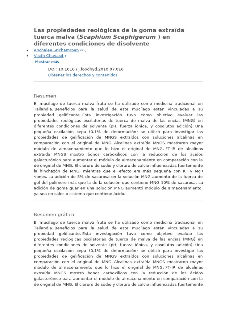 SRICHAMROEN 2011 Las Propiedades Reológicas de La Goma Extraída Tuerca ...