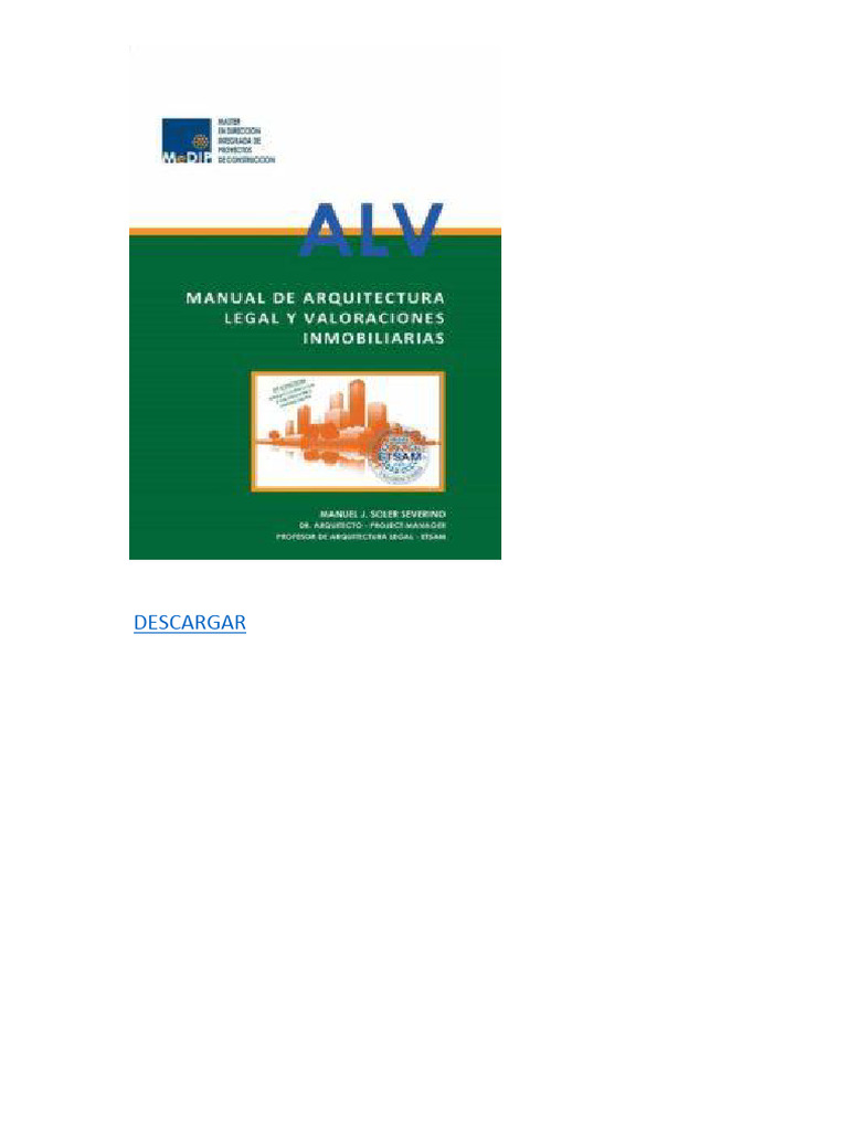 Manual de Arquitectura Legal y Valoraciones Inmobiliarias - 2 Edición | PDF