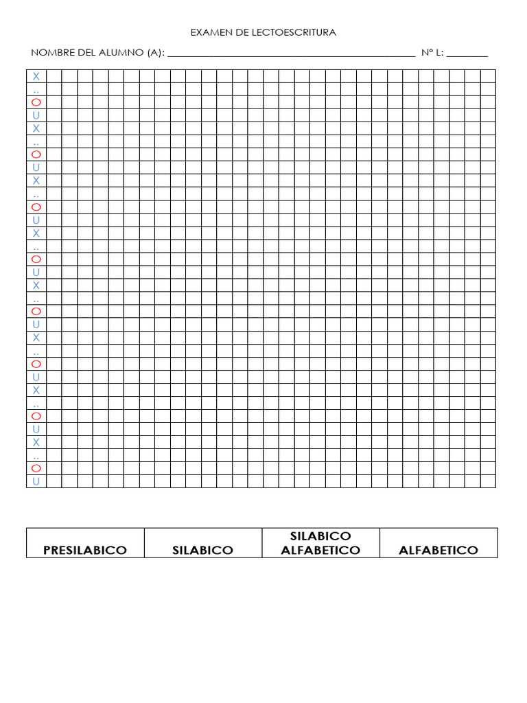 Evaluacion Diágnostica de Lectoescritura | PDF
