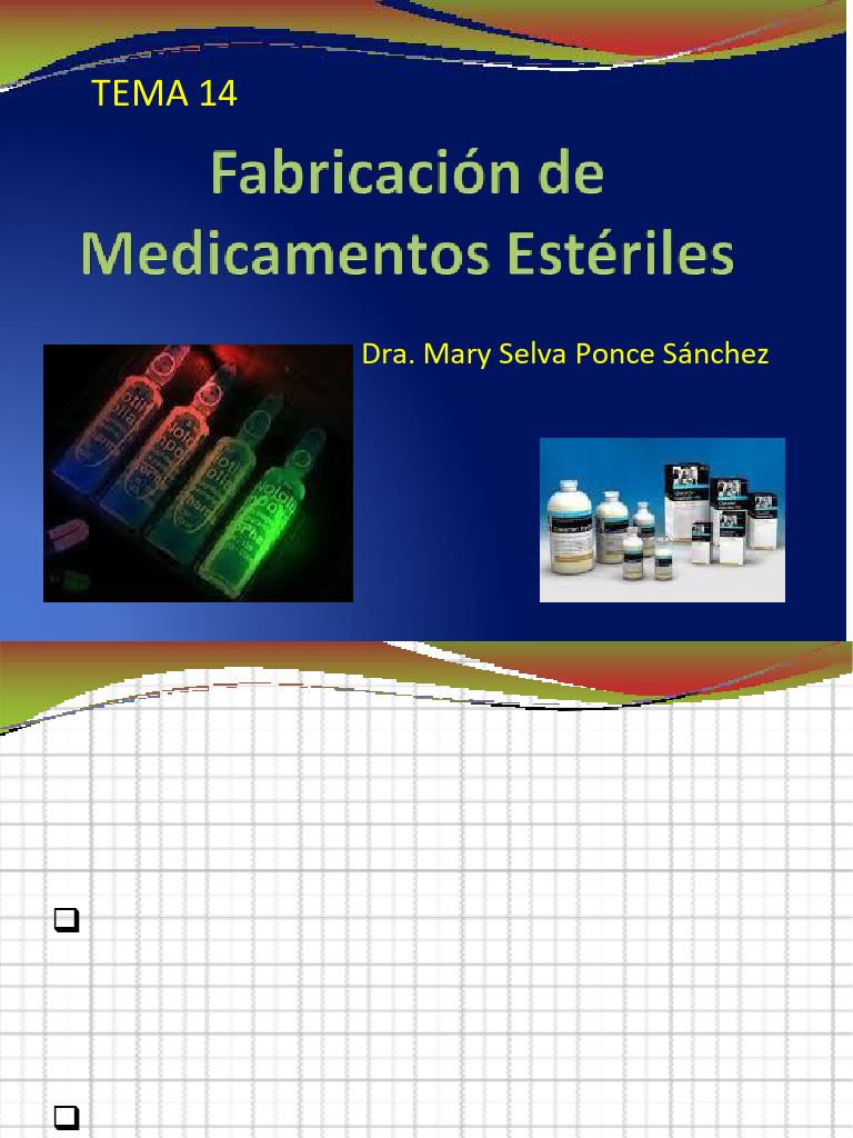 Tema 14. Fabricación de Medicamentos Estériles | PDF | Esterilización (Microbiología)