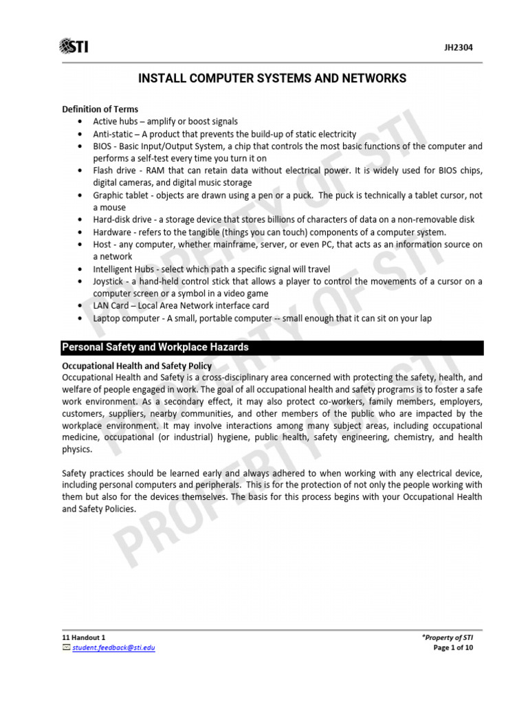Installing Computer Systems Networks 1 | PDF | Personal Computers | Computer Network