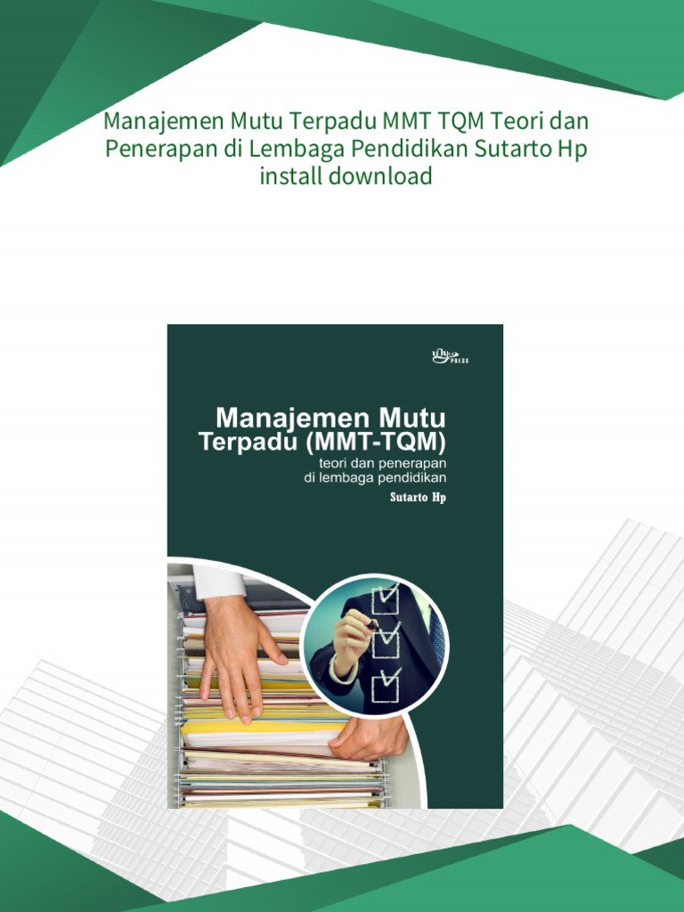 Manajemen Mutu Terpadu MMT TQM Teori Dan Penerapan Di Lembaga Pendidikan Sutarto HP Instant ...