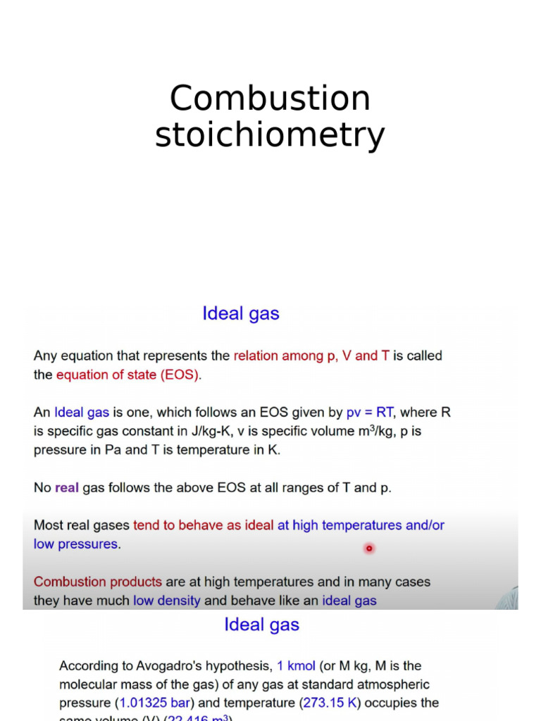 Combustion Stoichiometry | PDF