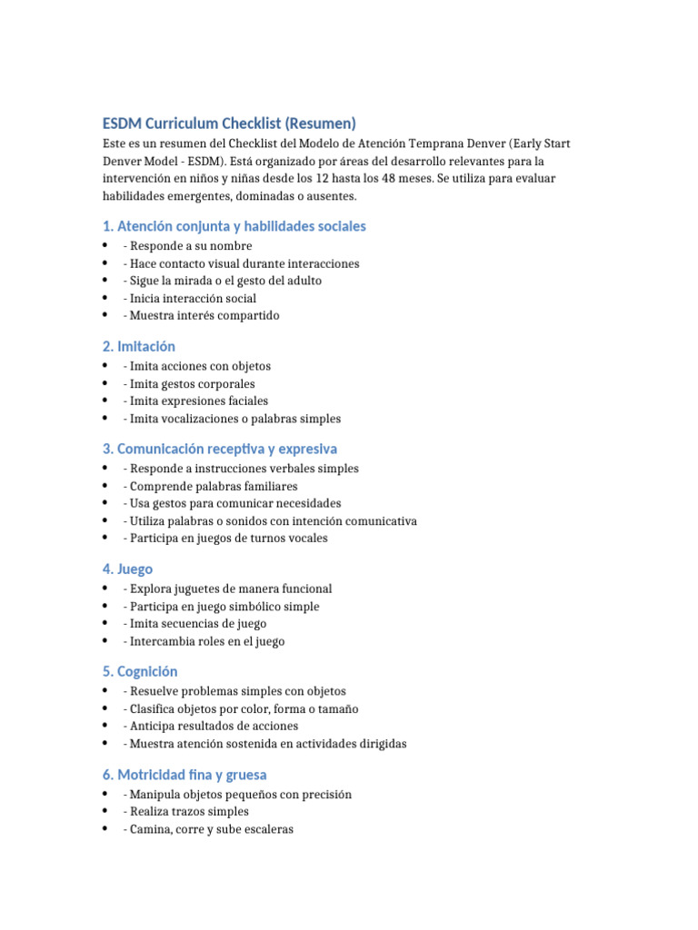Checklist ESDM Resumen | PDF