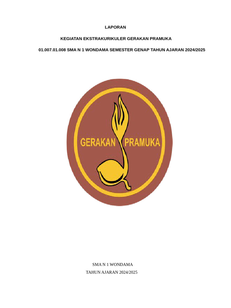 Laporan Kegiatan Pramuka SMA N 1 Wondama | PDF