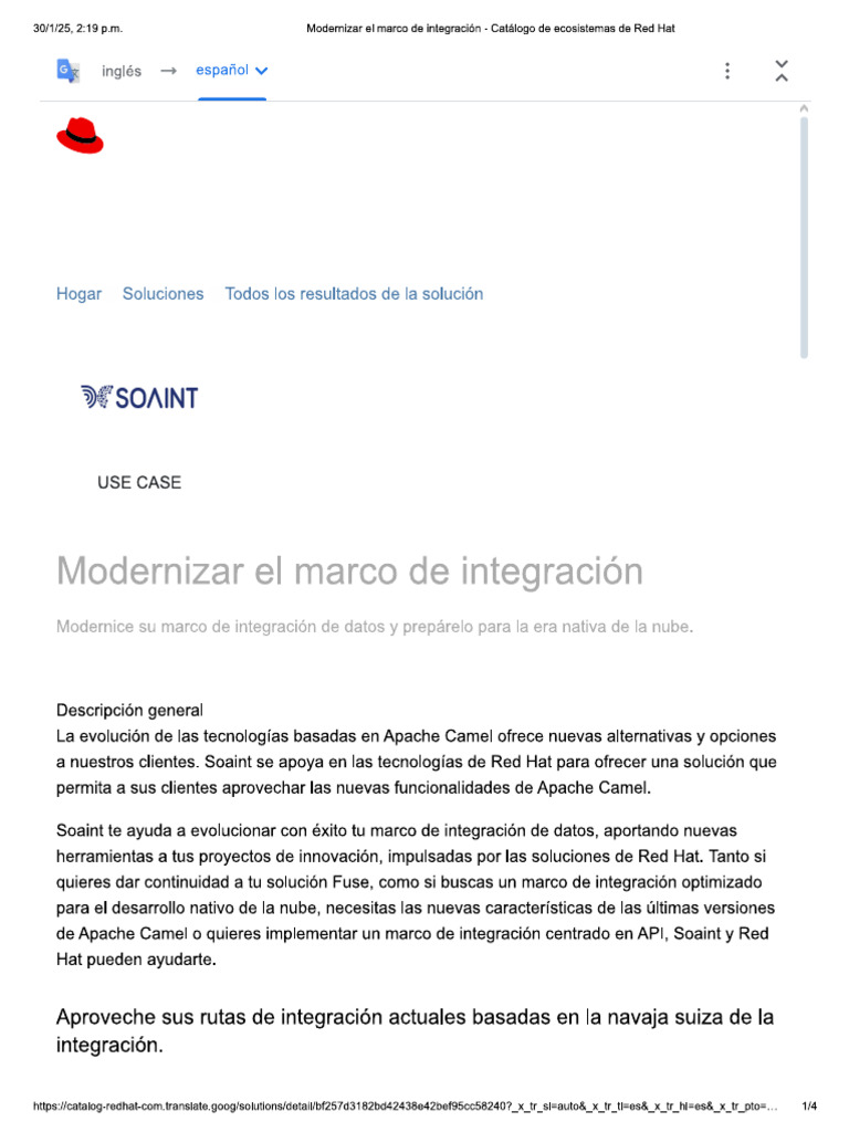 Modernizar El Marco de Integración - Catálogo de Ecosistemas de Red Hat | PDF