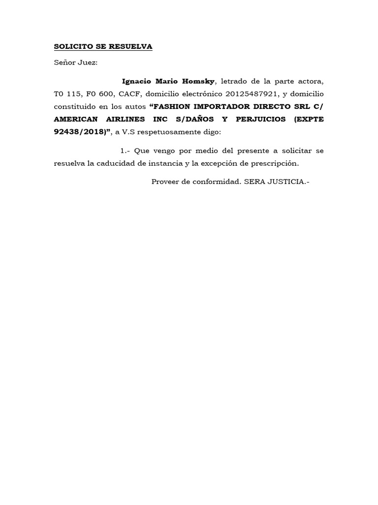 Solicito Se Resuelva | PDF