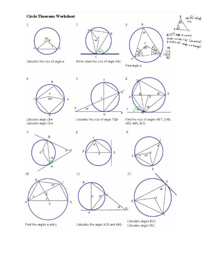 Circle Theorem Questions P | PDF