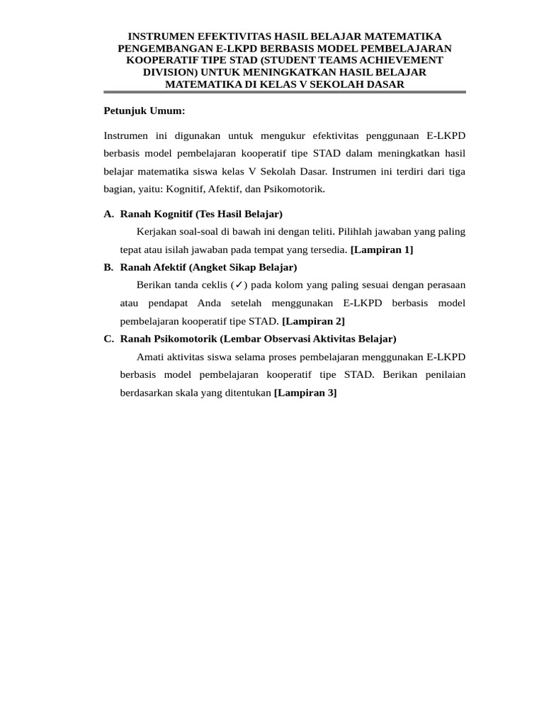 Angket Efektivitas Bu Reni | PDF