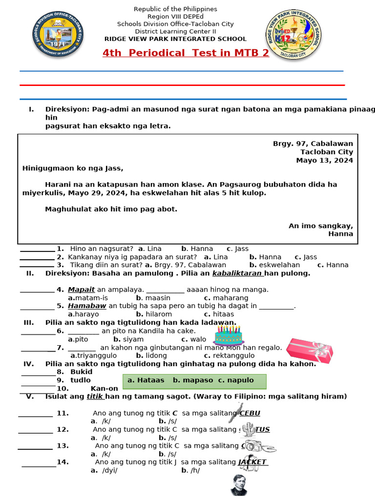 4TH Quarter-Periodical-Test | PDF