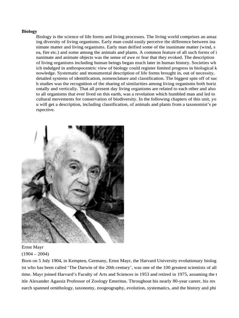 Formated Biology Document | PDF | Taxonomy (Biology) | Species