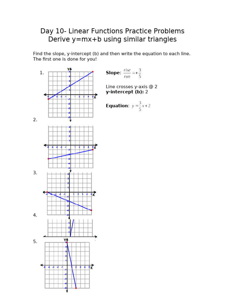 Linear Functions Practice Problems | PDF