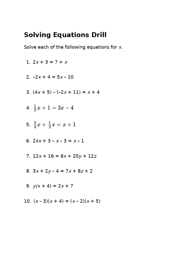 SAT Math Intensive Class Lecture 1 Linear equations | PDF | Equations ...