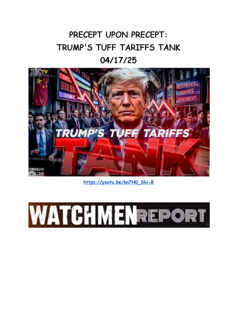 PRECEPT UPON PRECEPT TRUMP'S TUFF TARIFFS TANK 04 17 25 Compressed | PDF | Economies